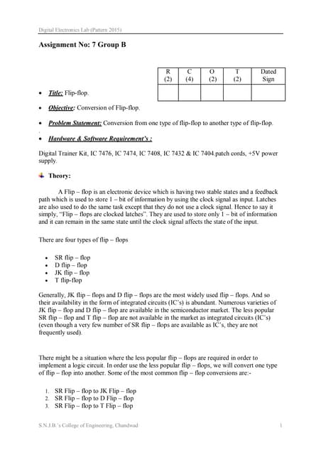 Flip flop conversions | PPTX