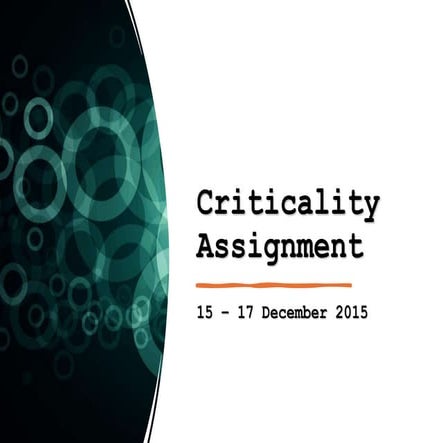 7-Criticality Assignment for Maintenance.pptx