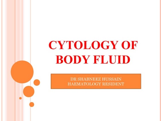 Diagnostic Cytology Introduction Body Fluids Cytology Ppt 1392