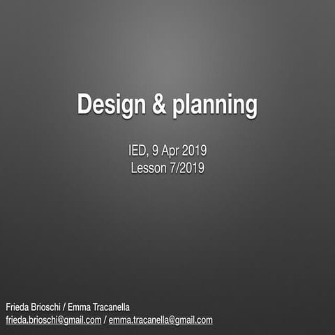 Design & planning (v. 2019 ita) | PPT