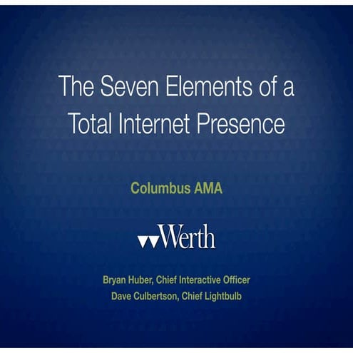 The Seven Elements of a Total Internet Presence (2010) | PDF