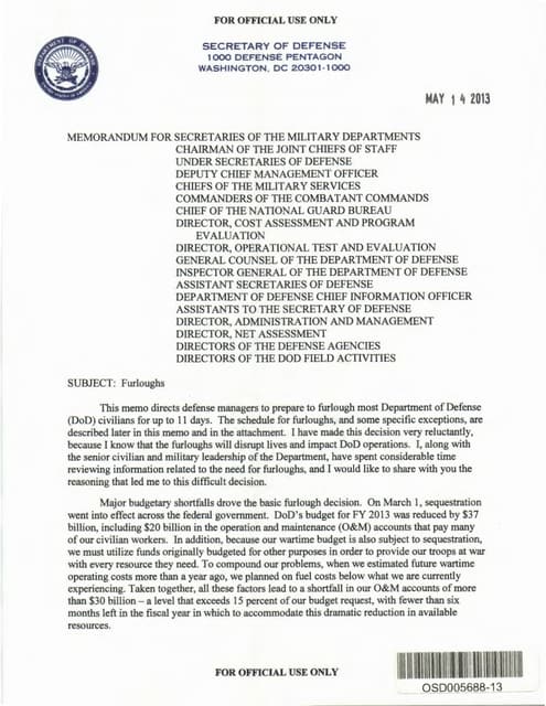 5 feb 21, 2013 dod memo