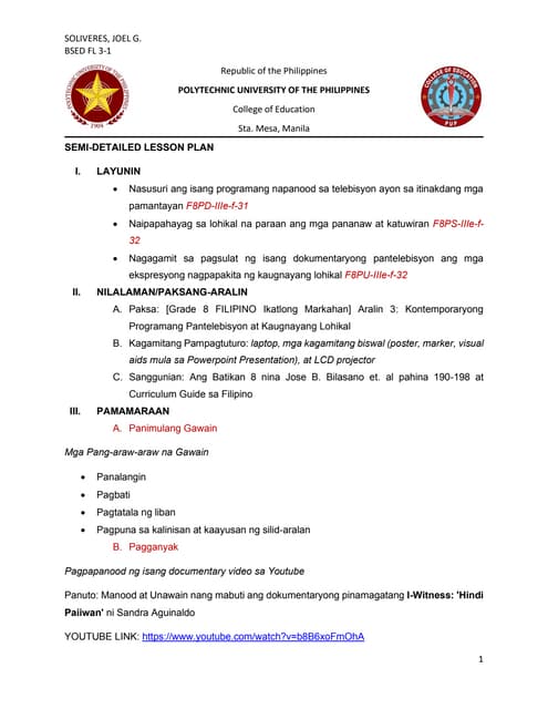 K-TO-12 GRADE 7 FILIPINO Unang Markahan | PDF