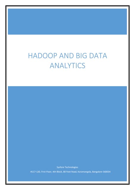 Hadoop And Big Data Analytics Sysfore Pdf