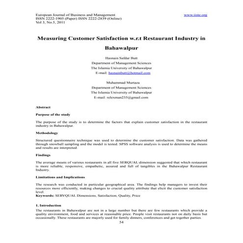 Chapter 1 thesis Customer Satisfaction | DOCX