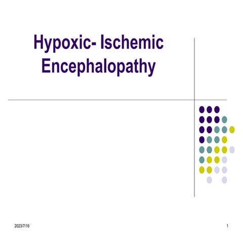 Hypoxic ischemic encephalopathy: Lecture on HIE | PPT