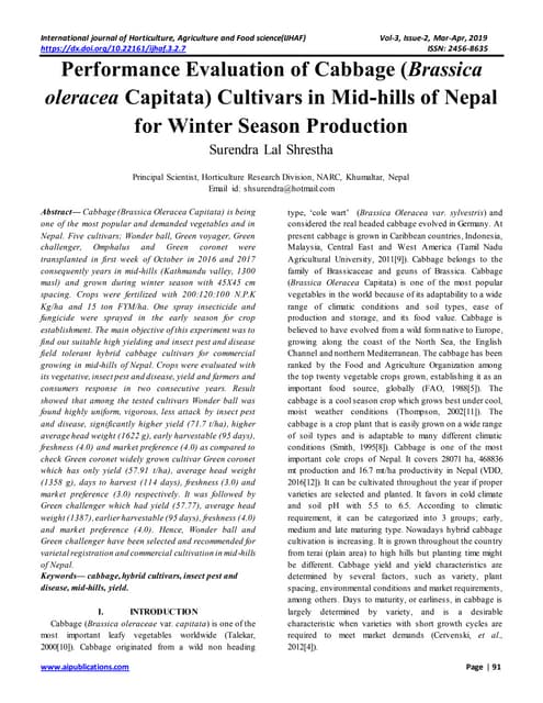 Cabbage: Origin, Taxonomy, Botany, genetics, cytogenetics, breeding ...