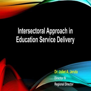 Intersectoral Approach in Education Service Delivery | PPTX