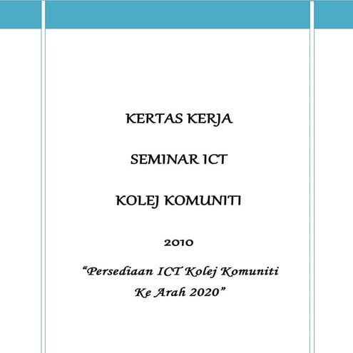 Kertas Kerja Seminar ICT JPKK 2010 | DOCX
