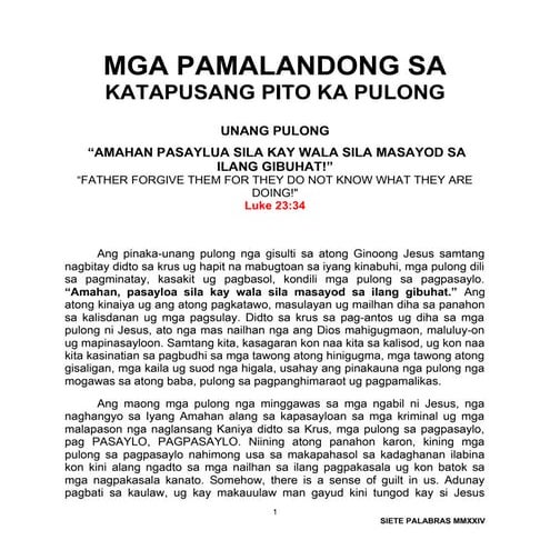 7 LAST-WORDS. last words of Jesus Christ docx | DOCX