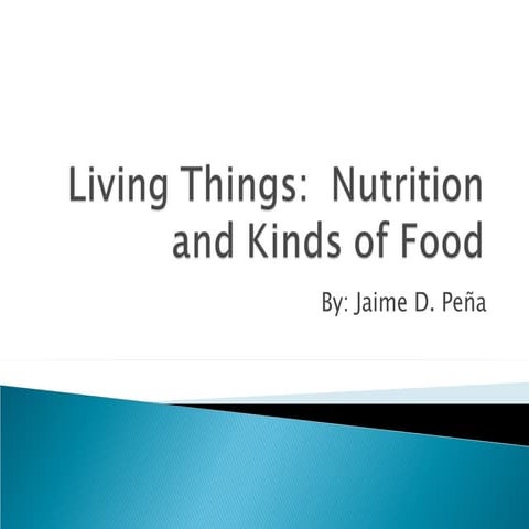 Living Things Nutrition And Kinds Of Food | PPT