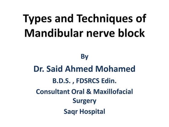 MANDIBULAR NERVE BLOCK in pediatric | PPTX