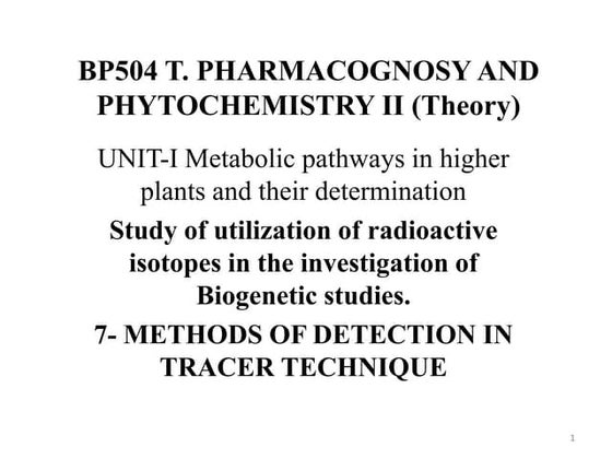Tracer technique | PDF | Chemistry | Science