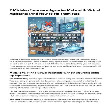 7 Costly Mistakes Insurance Agencies Make with Virtual Assistants (And ...