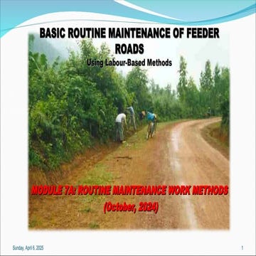 THE FEEDER ROADS MAINTENANCE WORK METHODS | PPT