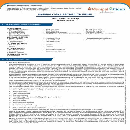 Explore the ProHealth Prime Protect and Active Plans in Detail with ...