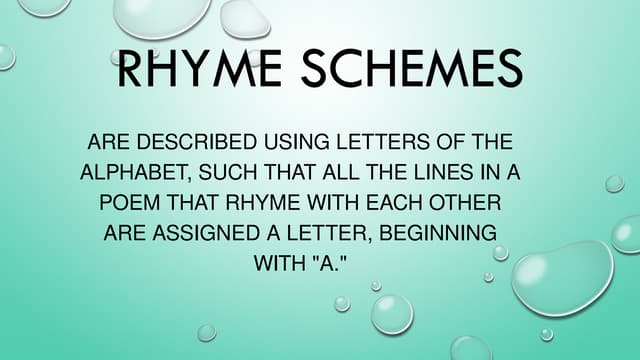 Rhyme scheme, rhythm, and meter final | PPT