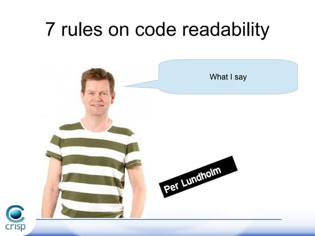 7 Rules On Code Readability Ppt 1367