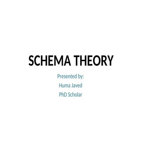 Schema theory | PPTX