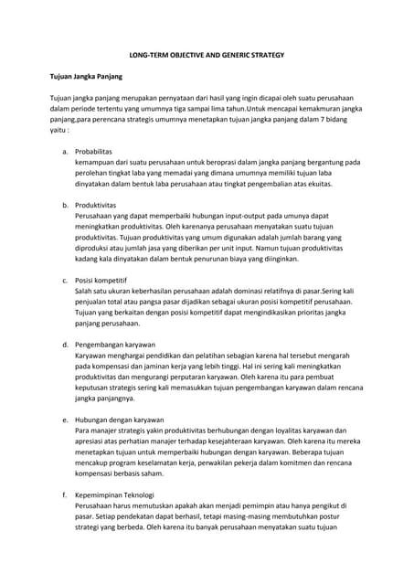 Strategi generik porter | PPTX