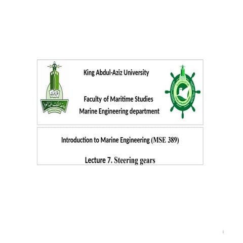 Name 409 marine engineering ii steering system | PDF