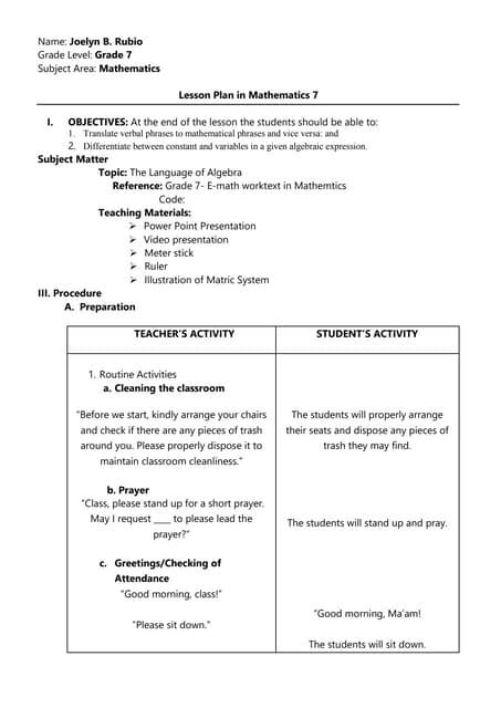 Mathematical language and symbols | PPT