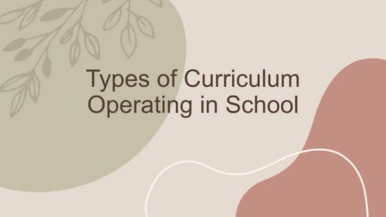 7 Types of Curriculum Operating in Schools | PPTX