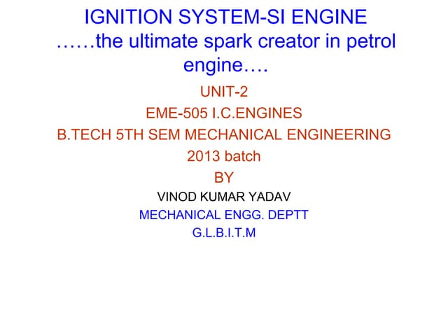 Ignition systems | PPTX