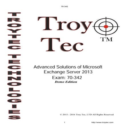 70-342 Exam-Advanced Solutions of Microsoft Exchange Server 2013 | PDF