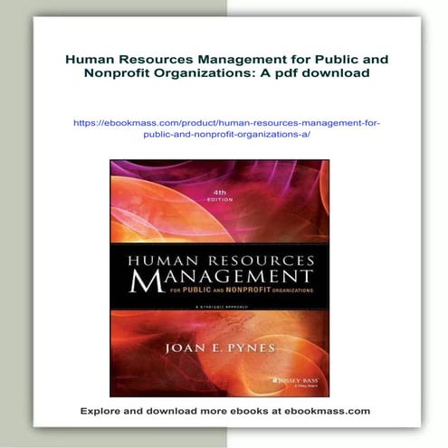 Human Resources Management for Public and Nonprofit Organizations: A | PDF