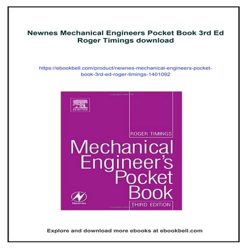 Newnes Mechanical Engineers Pocket Book 3rd Ed Roger Timings | PDF