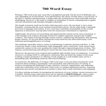 400 Word Essay Sample | PDF