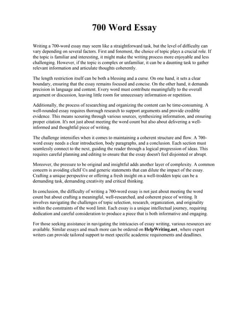 400 Word Essay Sample | PDF