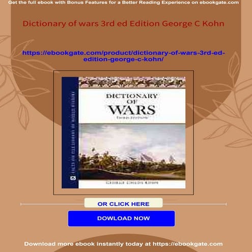 Dictionary of wars 3rd ed Edition George C Kohn | PDF