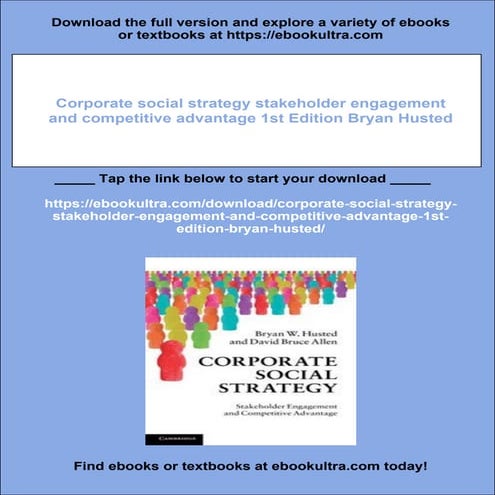 Corporate social strategy stakeholder engagement and competitive ...