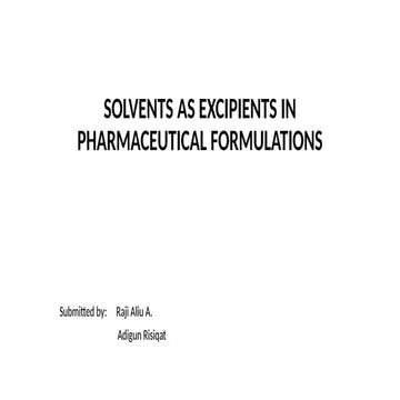 Q3C GUIDELINE FOR RESIDUAL SOLVENTS | PPTX