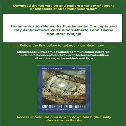 Communication Networks Fundamental Concepts and Key Architectures 2nd Edition Alberto Leon ...