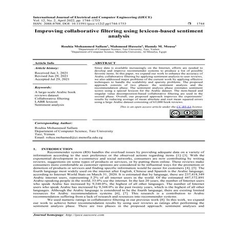 Improving Collaborative Filtering Using Lexicon Based Sentiment