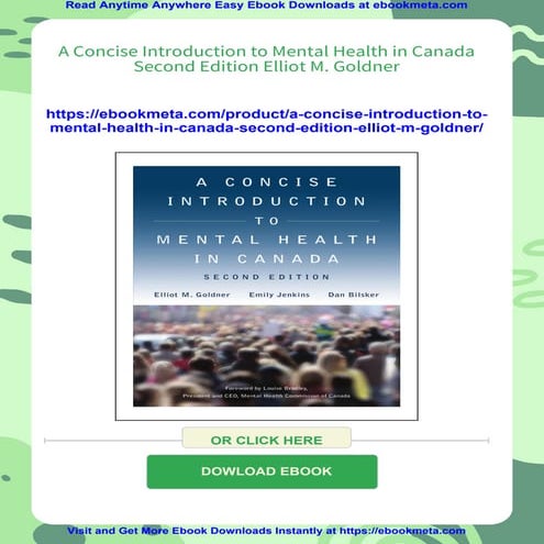A Concise Introduction to Mental Health in Canada Second Edition Elliot ...