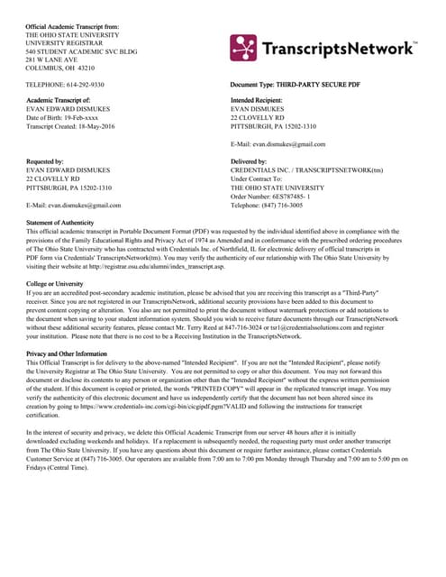 TCC Transcript | PDF