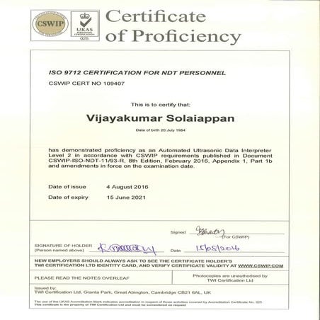 CSWIP AUT Level 2 Certificate | PDF