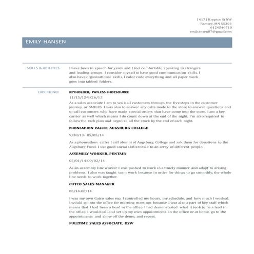 Emi's Resume | DOCX | Business | Business and Finance