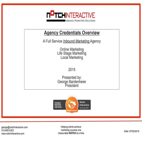 Notch Interactive Agency Credentials | PPT