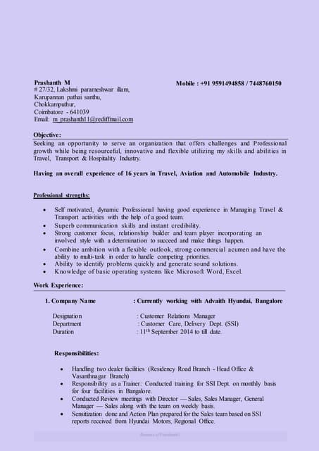 CV - Gloria Dsouza 2016 | DOC | Business Administration | Business