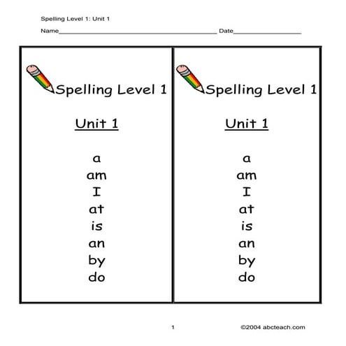 70404047 spelling-level1-unit01 | PDF