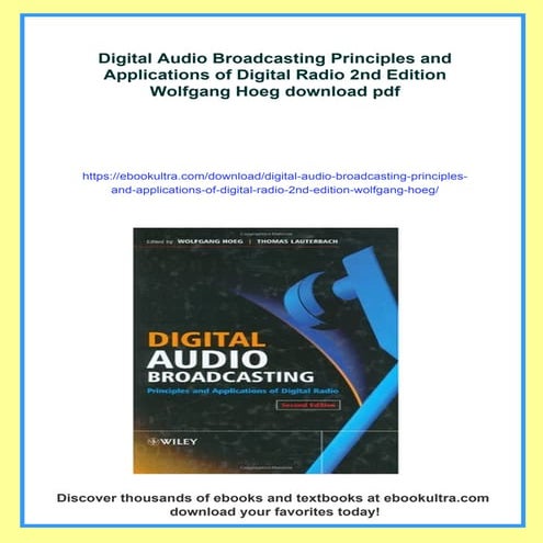 Digital Audio Broadcasting Principles and Applications of Digital Radio ...