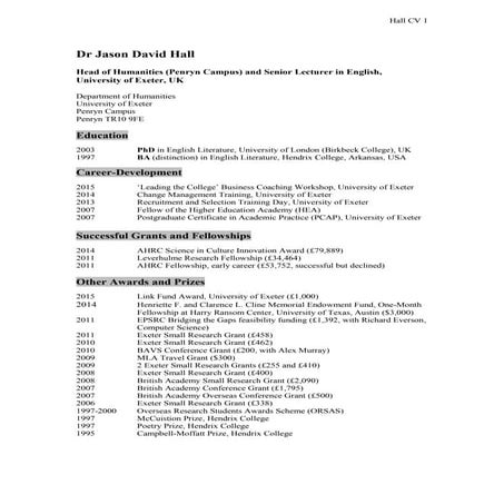 Hall CV June 2016 Web | PDF