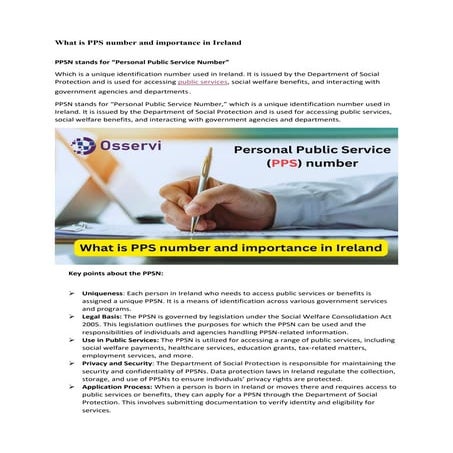 What is PPS number and importance in Ireland | PDF