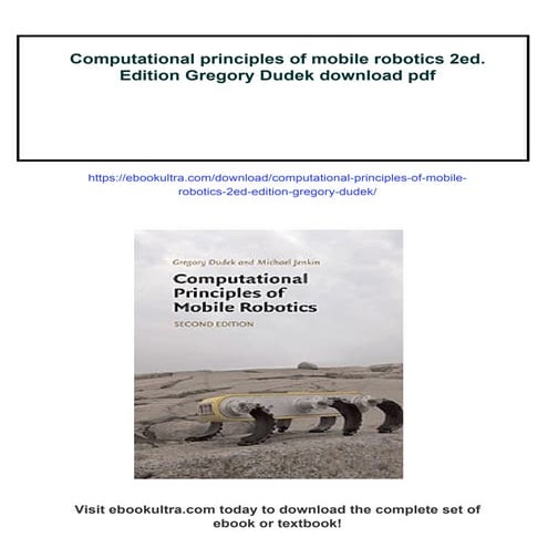 Computational principles of mobile robotics 2ed. Edition Gregory Dudek | PDF