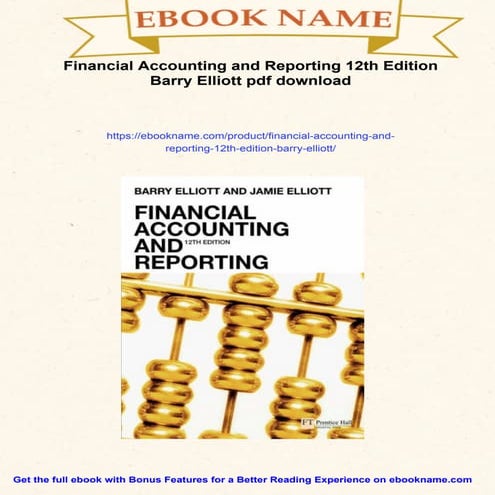 Financial Accounting and Reporting 12th Edition Barry Elliott | PDF